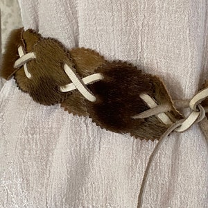 Vintage Pelt Fur & Leather Belt | Indigenous Animal Deer Link ...