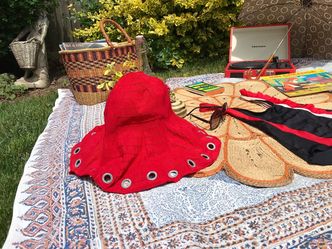 Vintage Red Sun Hat | 80s SAN DIEGO Hat Company | Floppy Wide Brim ...