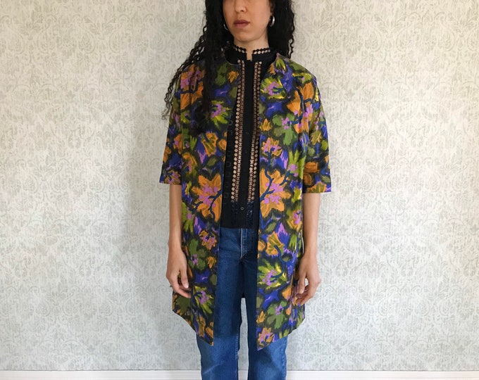 Vintage 1960s Floral Robe / Duster / Bright and Colourful / Bohemian ...
