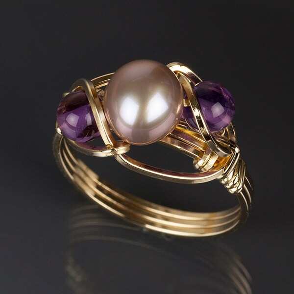 Amethyst and Pearl - Etsy