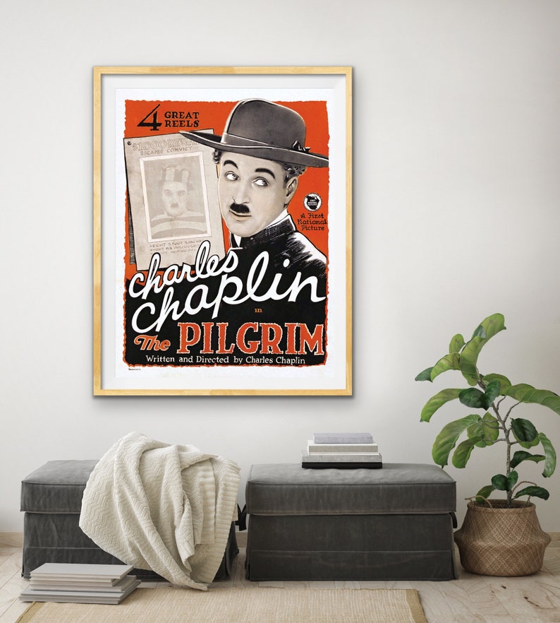 Charles Chaplin the Pilgrim 1921 Silent Film Poster Old - Etsy