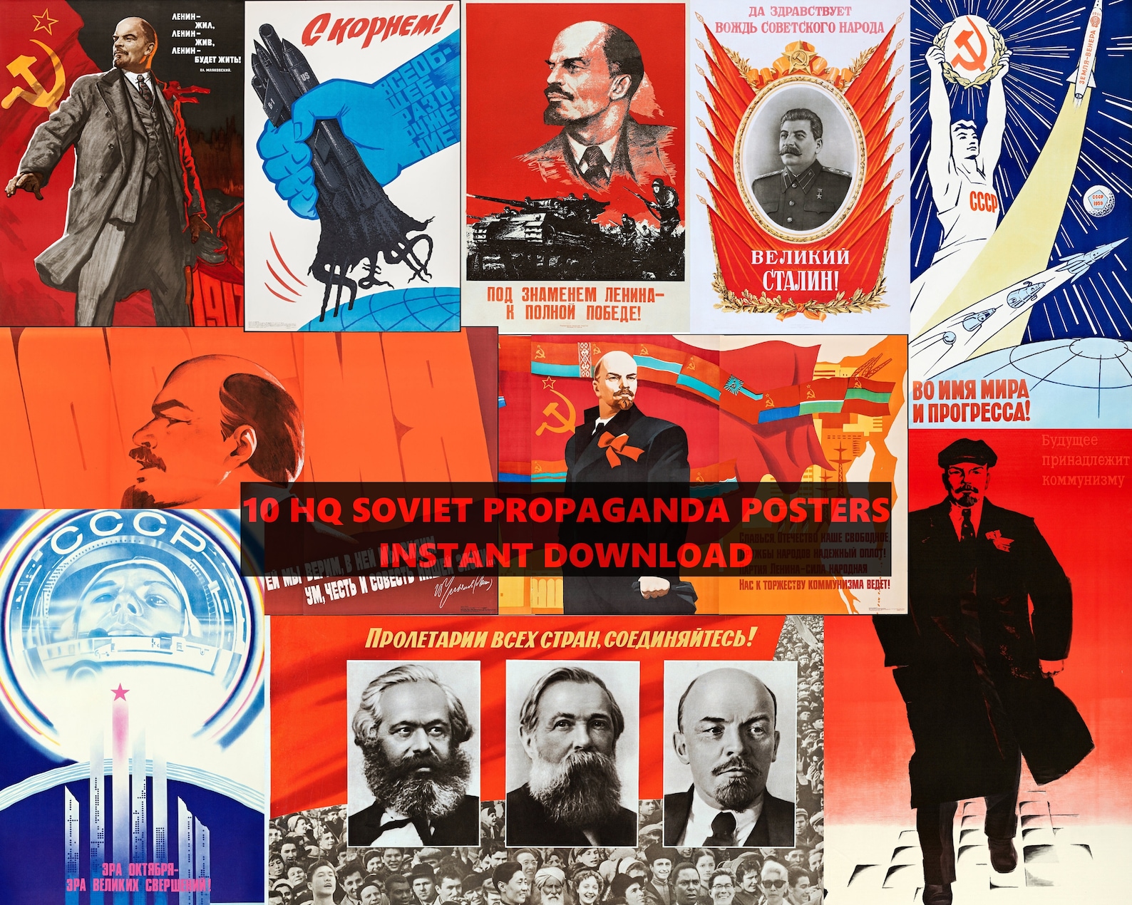 10 HQ Soviet Propaganda Posters Russian Communist Posters - Etsy
