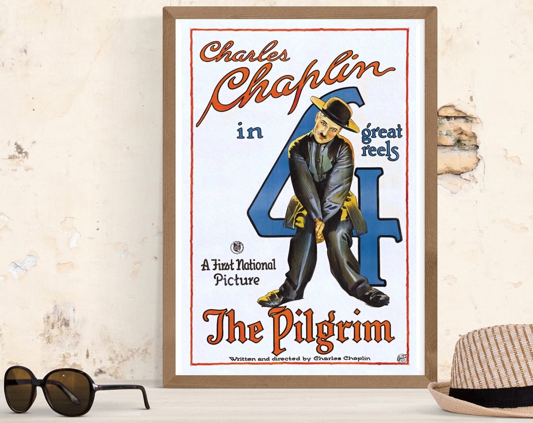 Charlie Chaplin the Pilgrim 1921 Silent Film Poster, Old Printable ...