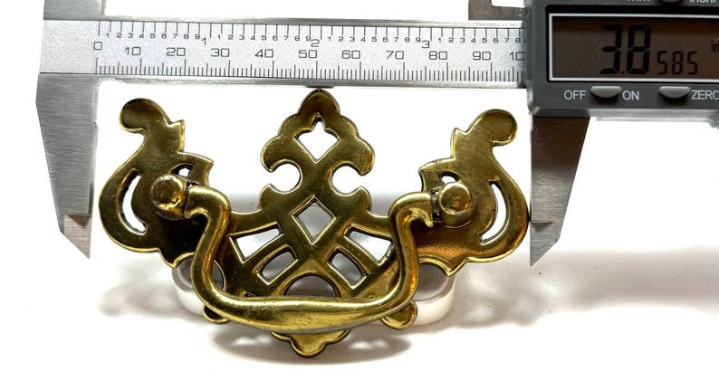 Brass Chippendale Drawer Pull Handles - Batwing Lattice Design (set of ...