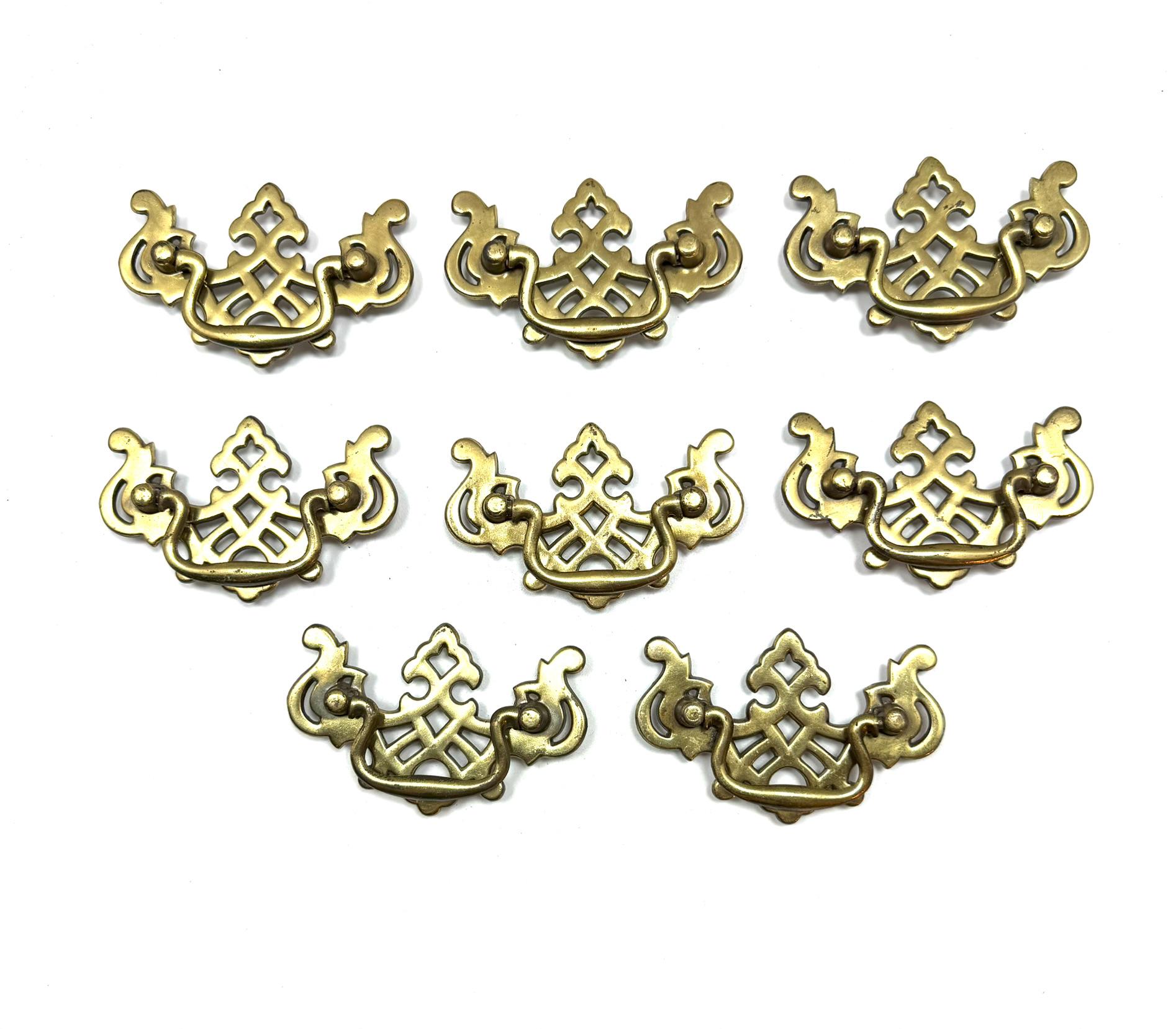 Brass Chippendale Drawer Pull Handles - Batwing Lattice Design (set of ...