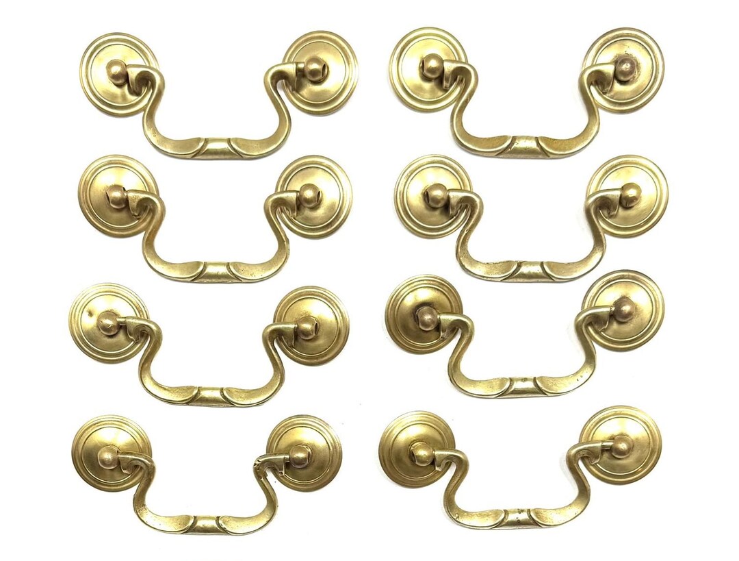 Queen Anne Style Brass Bail Pull Handles - 3" Centers (set of 8) - Etsy