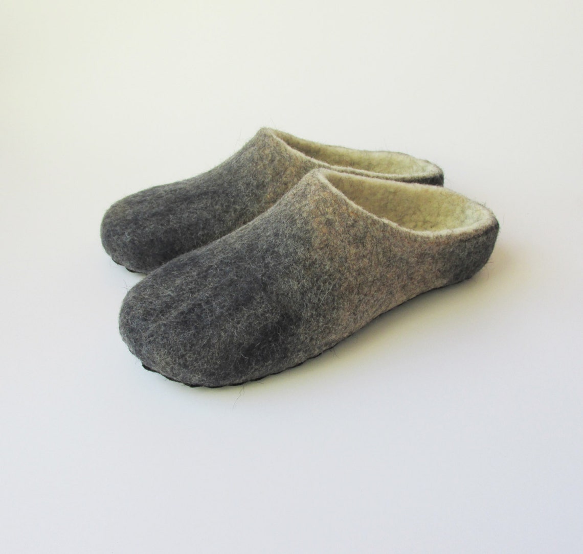 Felted Wool Slippers Felted Men Slippers Wool Slippers Felt - Etsy