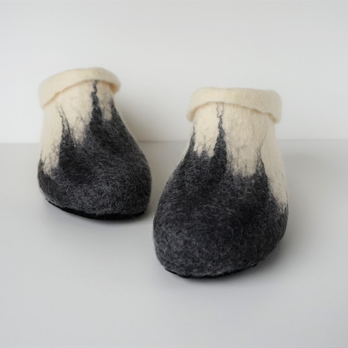 Felted Booties for Women Women Slippers in Grey and Brown - Etsy