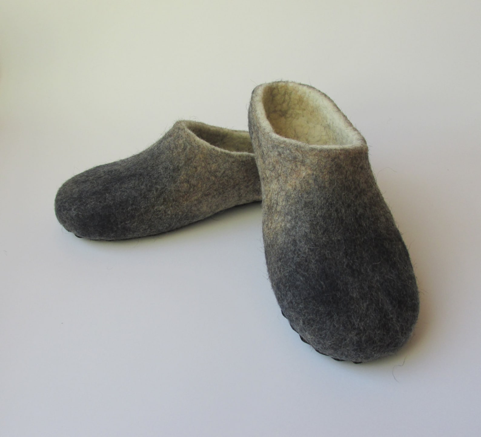 Felted Wool Slippers Felted Men Slippers Wool Slippers Felt - Etsy