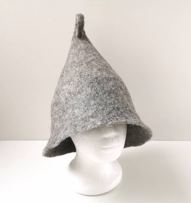 Felted Gray Natural Wool Sauna Hat - Etsy