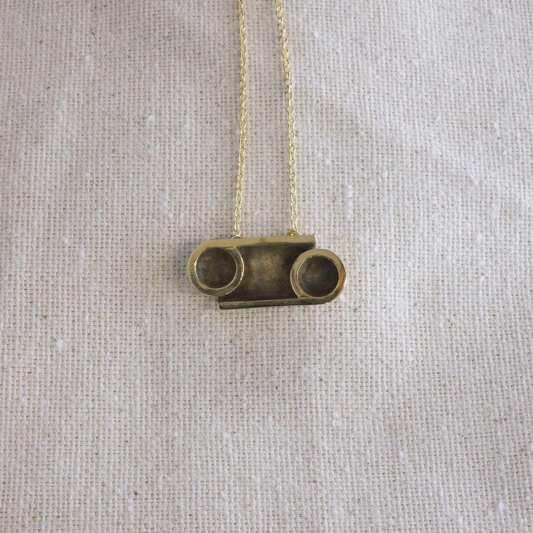 Zodiac Pendant Necklace - Cancer Brass Astrological Symbol - Modern ...