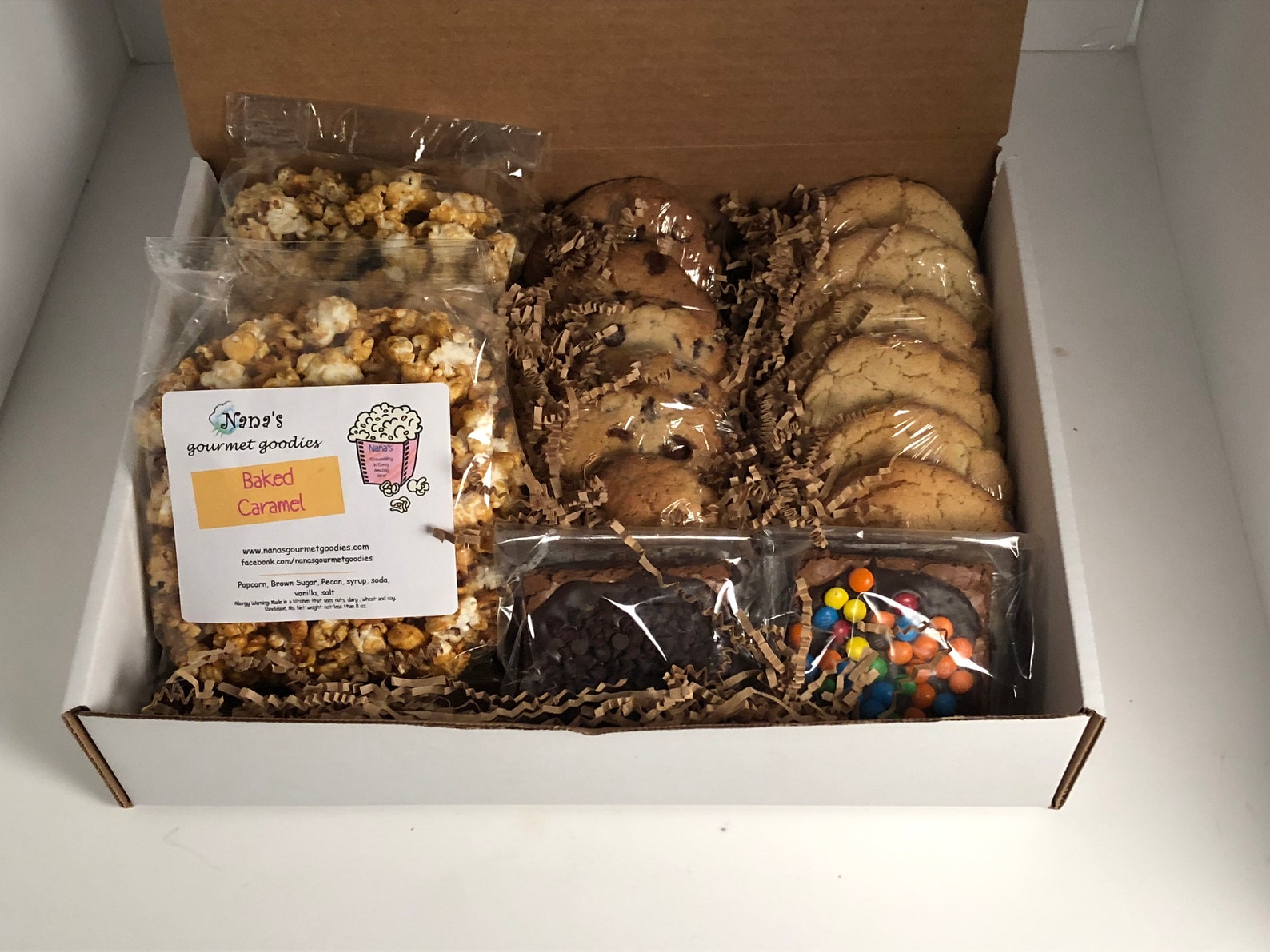 Nana's Brownie Cookie Popcorn Sampler Care Package - Etsy