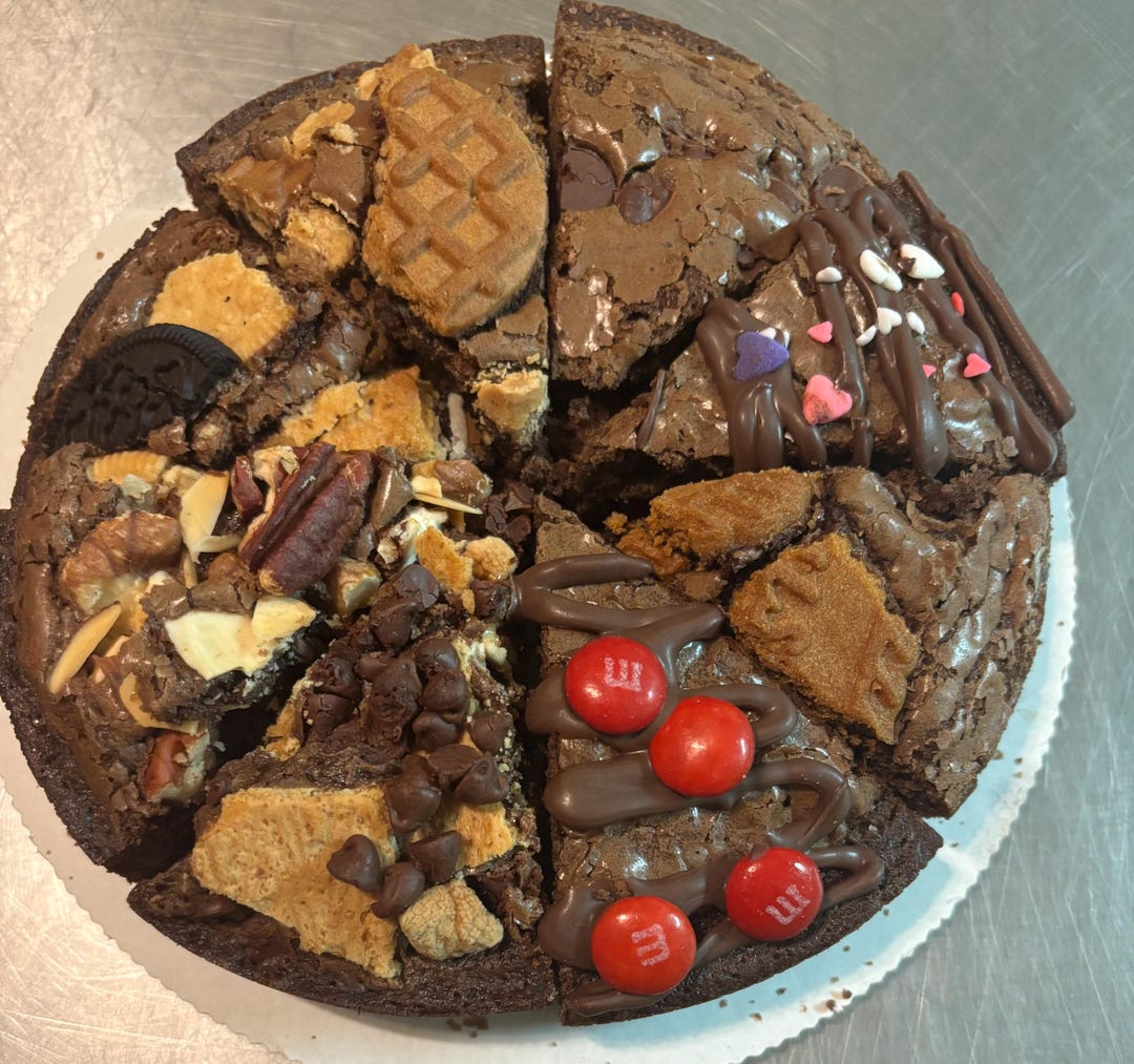 Valentine's Brownie Pizza Sampler, Valentines Lover Gift. Brownie ...