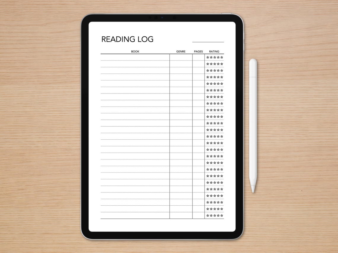 Reading Log Printable: Minimalist Book Tracker (PDF Download, 5 Sizes ...