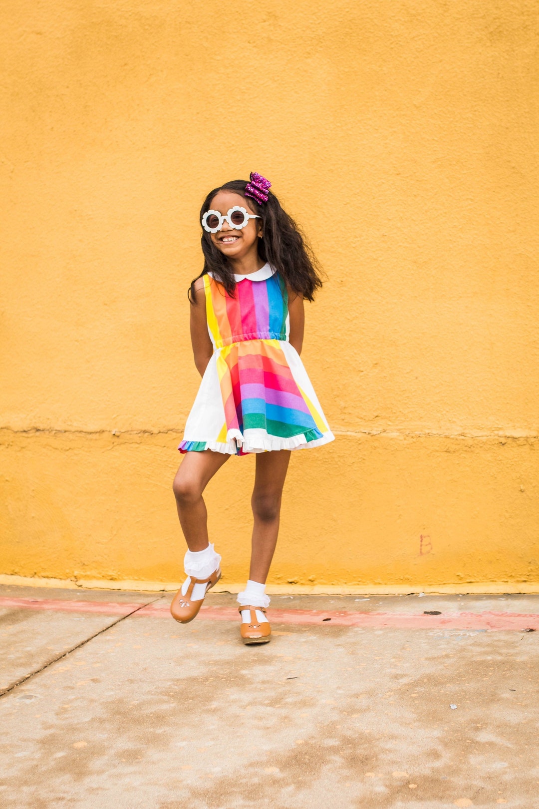 Girls Vintage Rainbow Mini Dress rainbow Dress toddler Girl - Etsy
