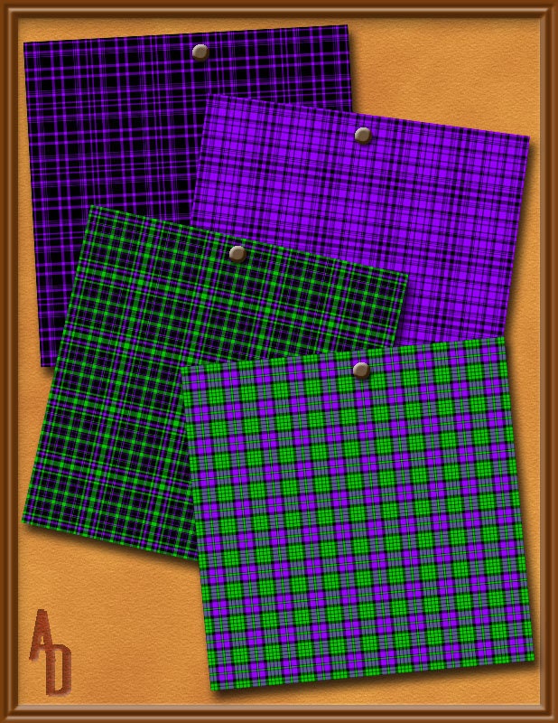 Scrapbook Paper - Digital Download - Halloween Plaids - Black, Orange ...