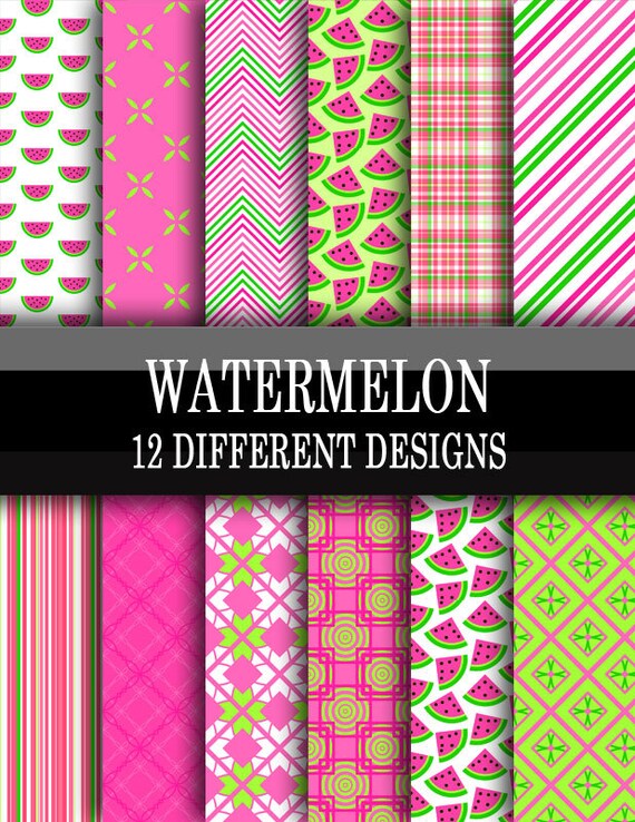 Scrapbook Paper Digital Download Watermelon Pattern Kawaii | Etsy