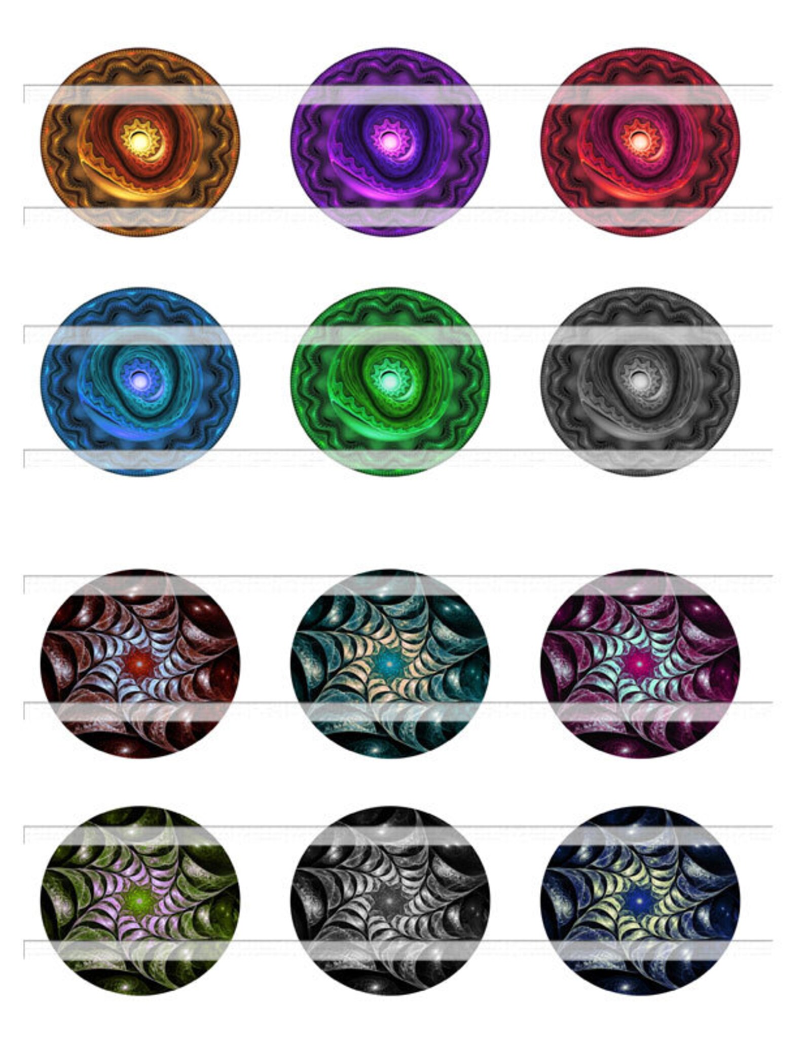 Set of 48 Different Fractal Designs Abstract Art Circles - Etsy