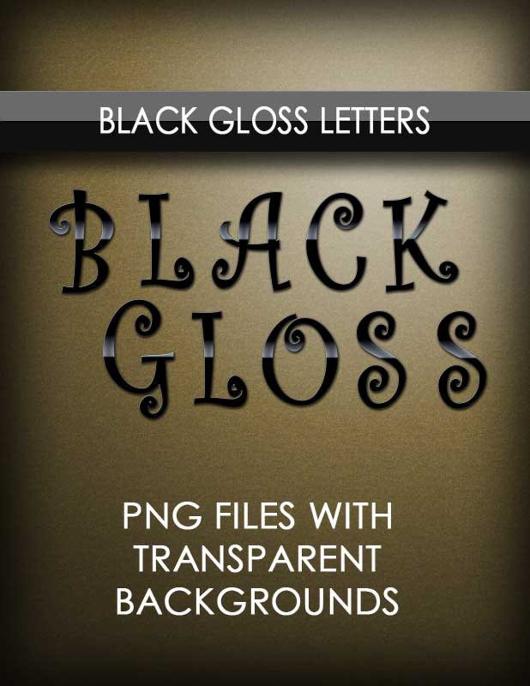 Clip Art Letters - BLACK GLOSS - Clipart Alphabet PNG Format With ...