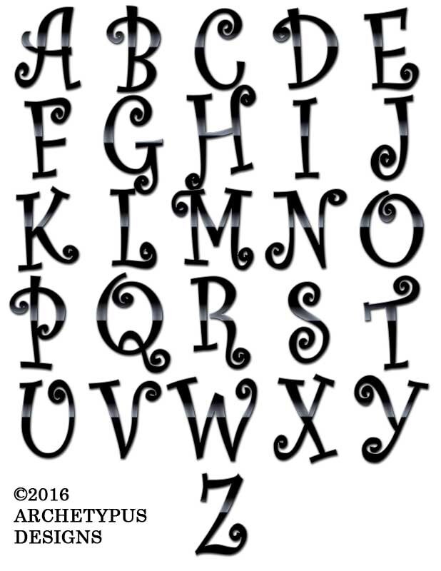 Clip Art Letters - BLACK GLOSS - Clipart Alphabet PNG Format With ...