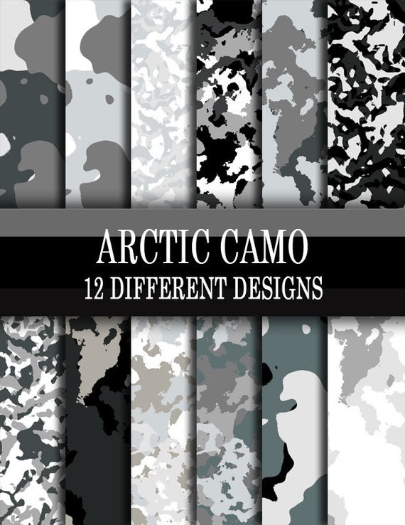Scrapbook Paper Digital Download Arctic Camo White - Etsy