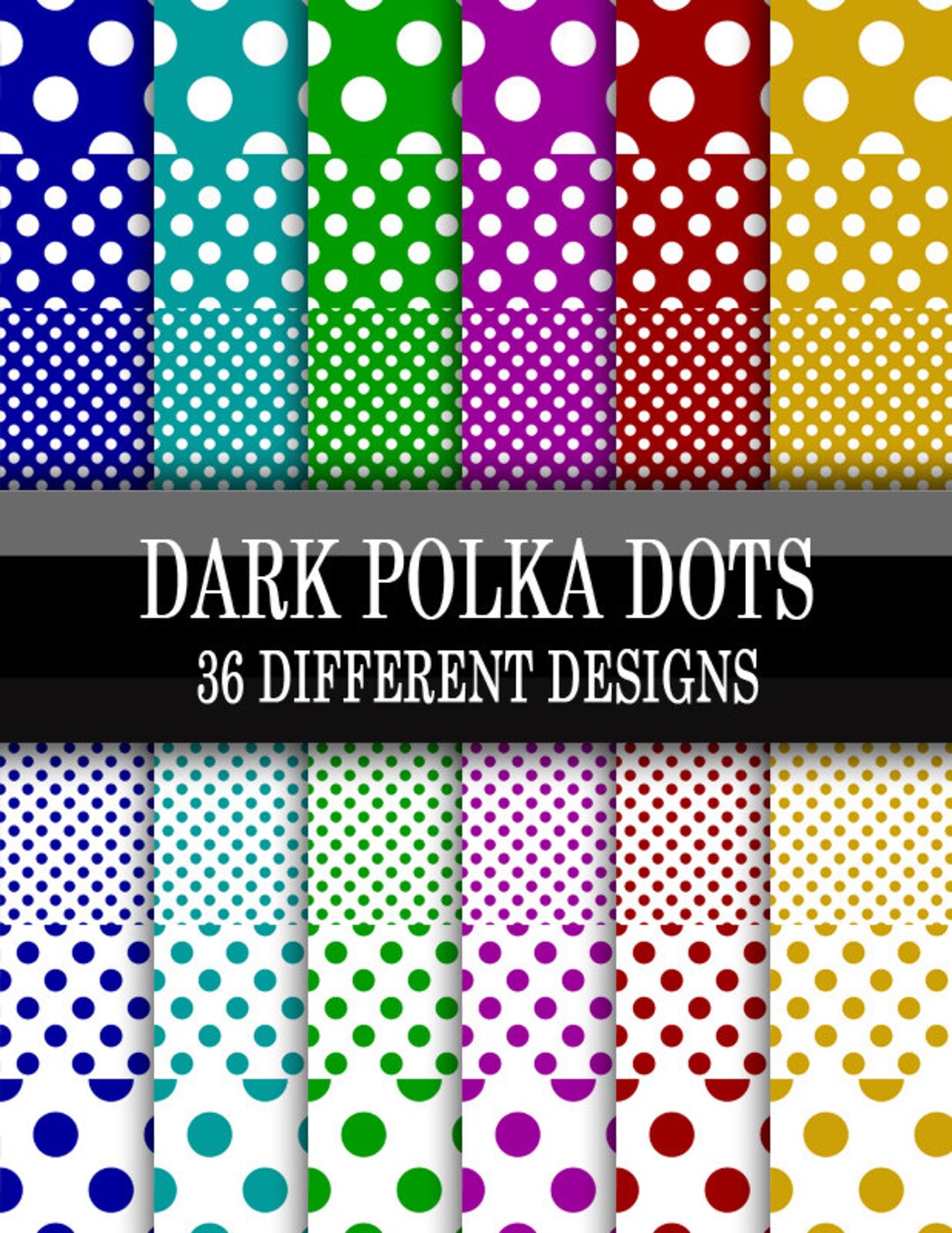 Value Pack 36 Different Classic Polka Dot Pattern Printable ...