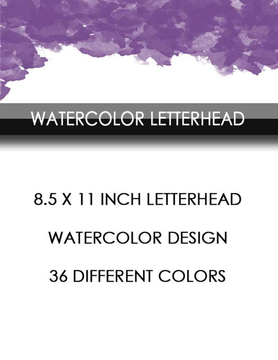 Printable Letter Head 36 Different Water Color Letterhead Pages Digital ...
