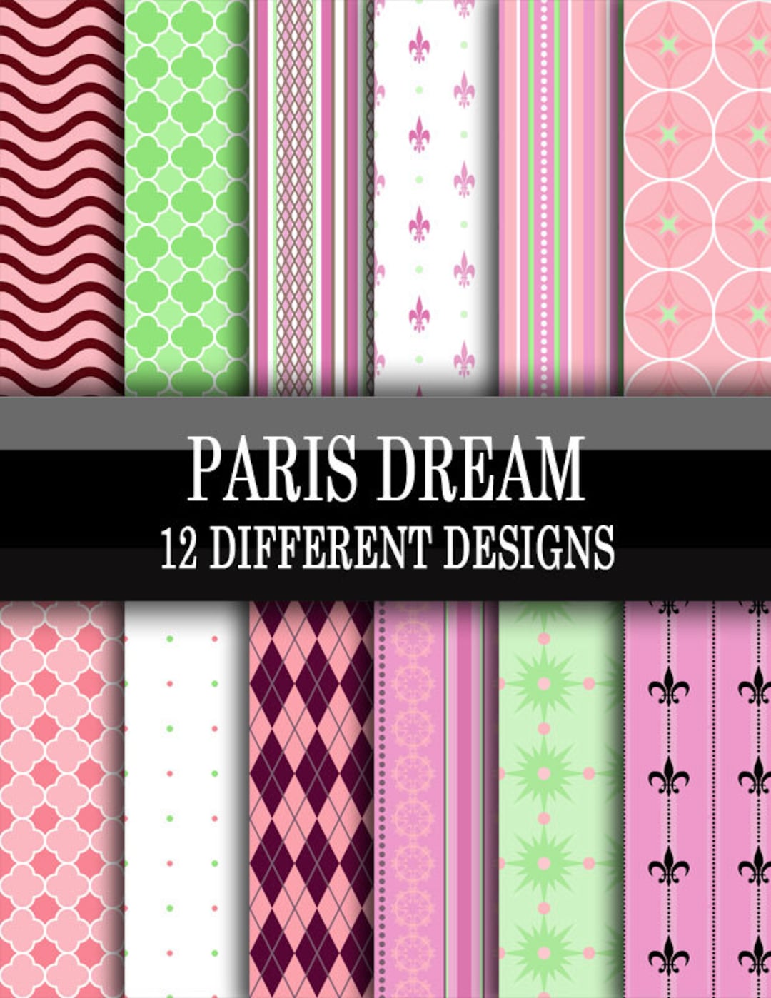 Scrapbook Paper Digital Download Paris Dream Printable Scrapbooking ...
