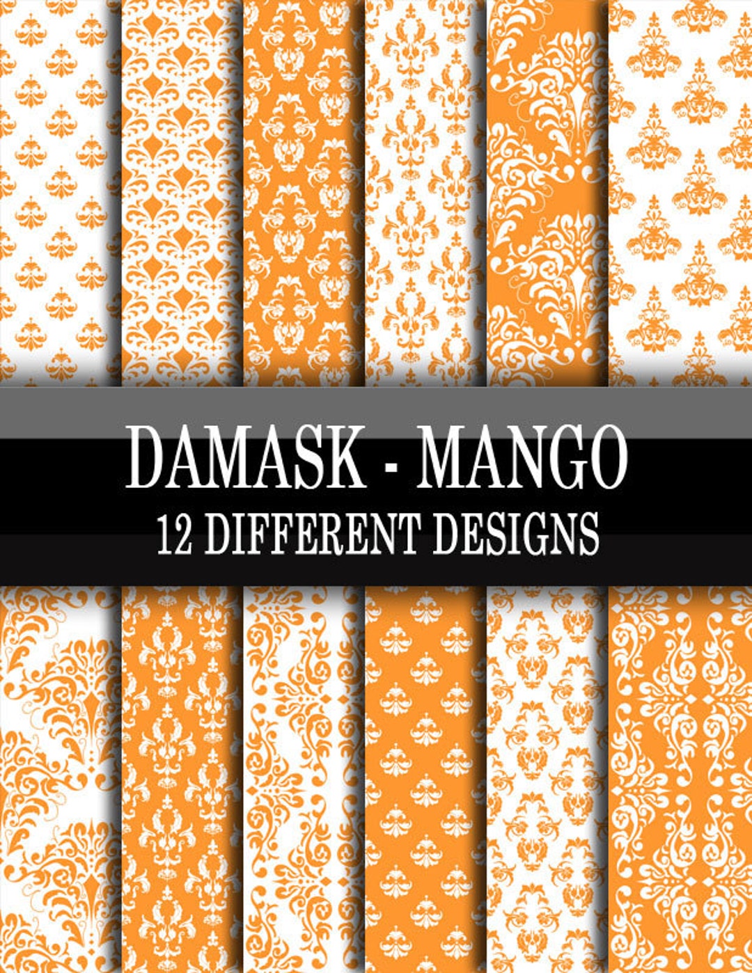 Scrapbooking Paper Basics Damask Patterns Mango 12 Different Patterns ...