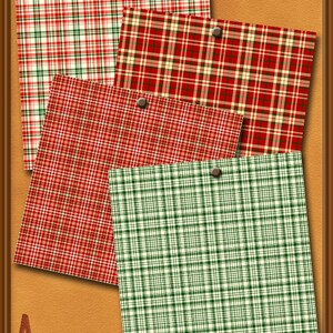 Scrapbook Paper Digital Download Christmas Plaid Red, Green, White ...