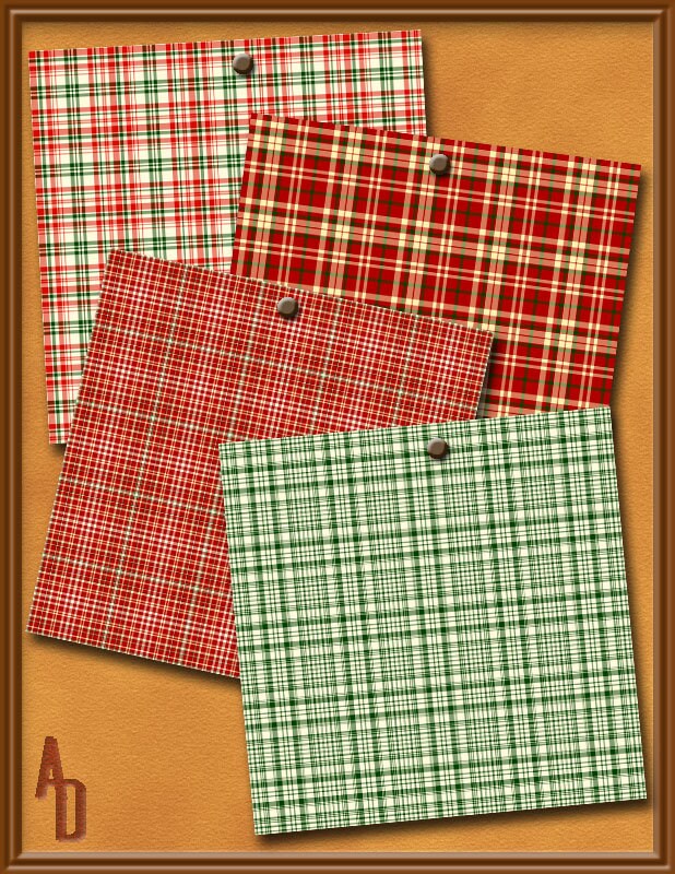 Scrapbook Paper Digital Download Christmas Plaid Red, Green, White ...