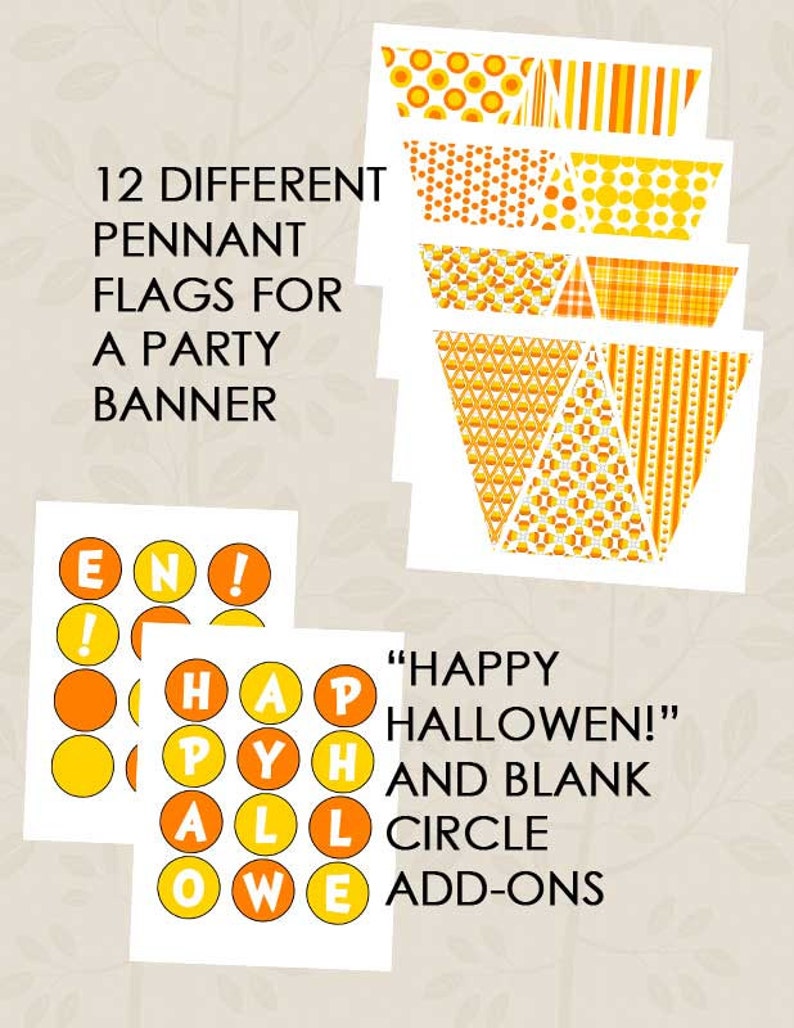 Happy Halloween Printable Party Pack Candy Corn Digital Download DIY ...