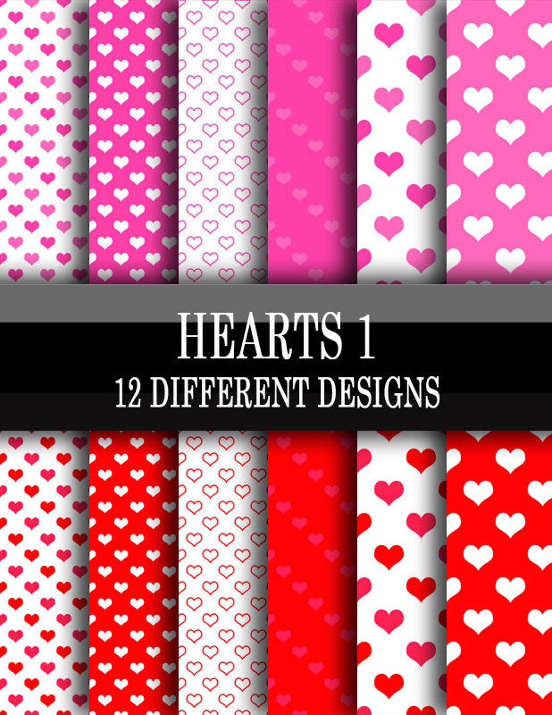 Scrapbook Paper - Digital Download - Valentine Heart Printable ...