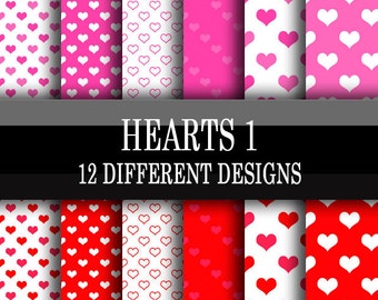 Valentine's Paper Pack 3 10 Digital Papers 12 X12 - Etsy