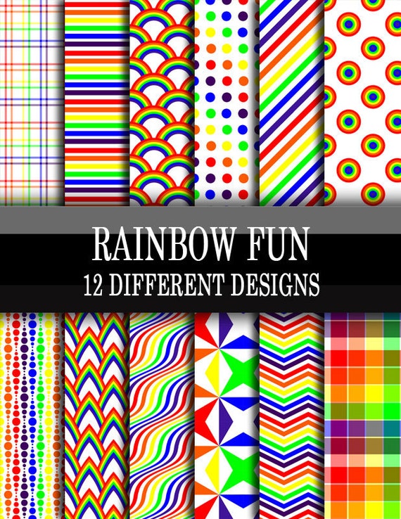 Scrapbooking Paper Designs Rainbow