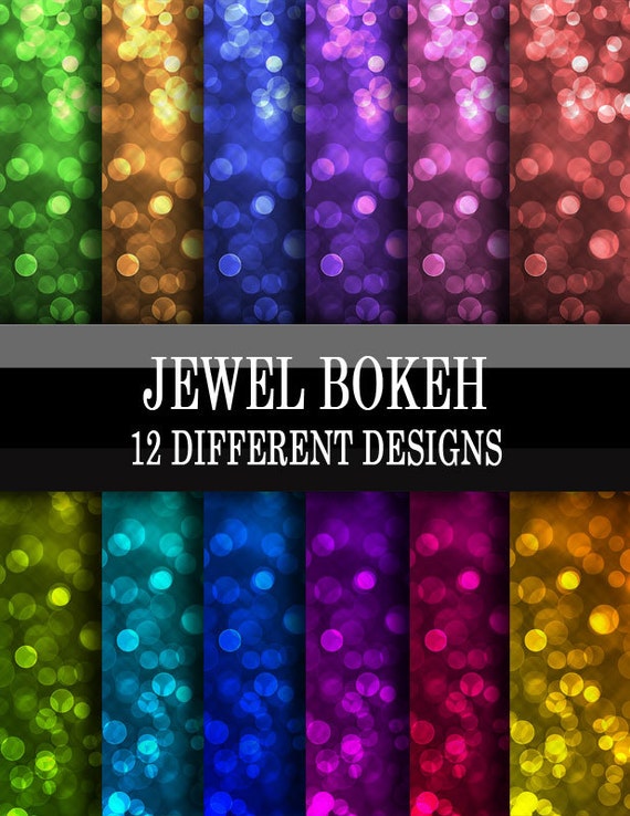 Scrapbook Paper Digital Download Jewel Tone Bokeh Effect | Etsy