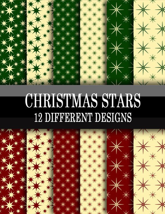 Scrapbook Paper Digital Download Christmas Stars Holiday - Etsy