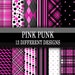 Scrapbook Paper Digital Download Punk Pink Pink Black | Etsy