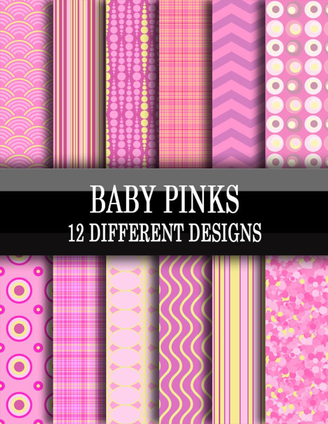 Scrapbook Paper - Digital Download - Baby Pinks - 12 Different - Baby ...