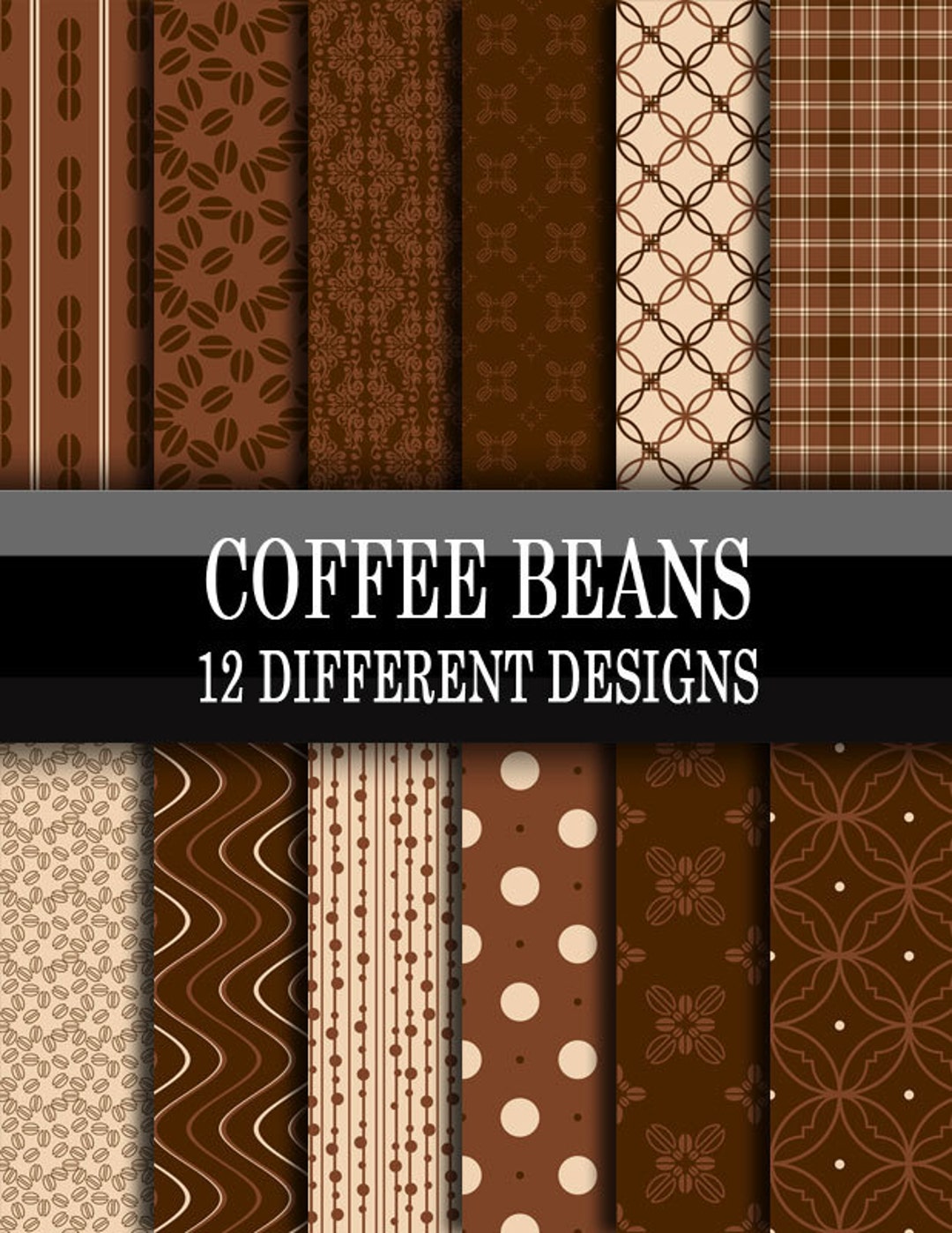Scrapbook Paper Digital Download Coffee Bean Theme - Etsy