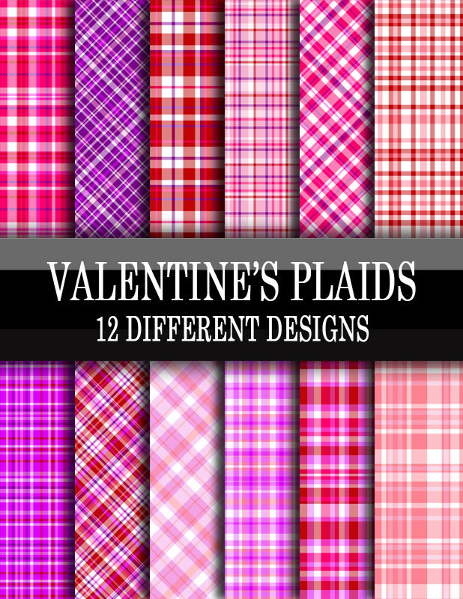 Scrapbook Paper Digital Download Valentines Plaid Red - Etsy