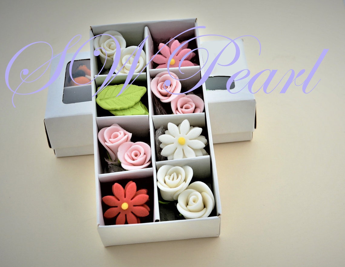 High Quality Handmade Sugar Decoration Set Roses Leaves - Etsy