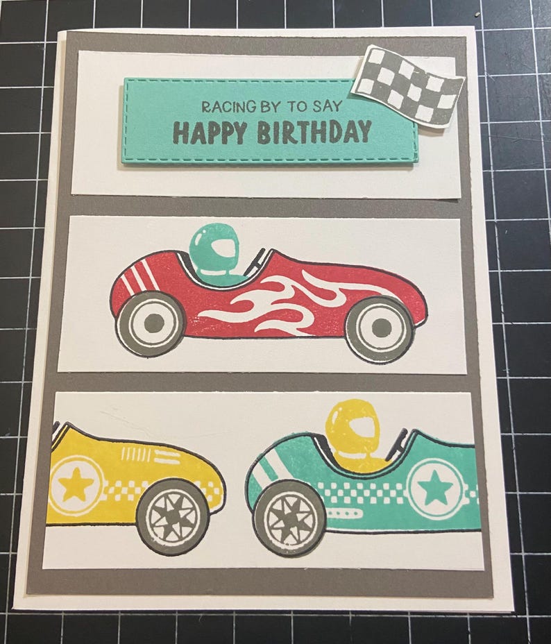 Birthday Racing - Handmade Card - Etsy