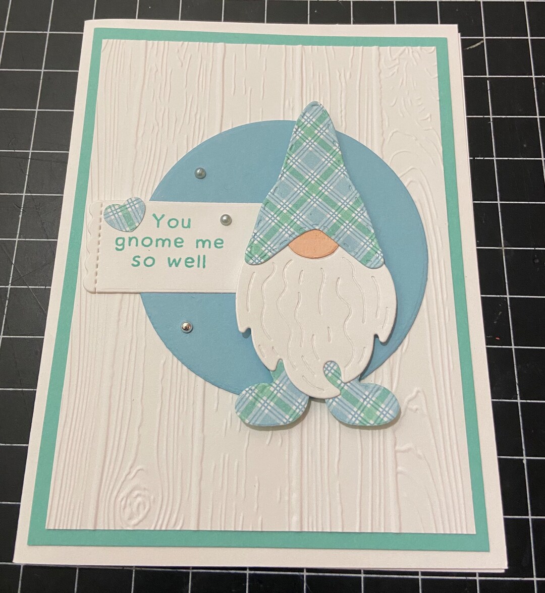 Blue Gnome - Handmade Card - Etsy