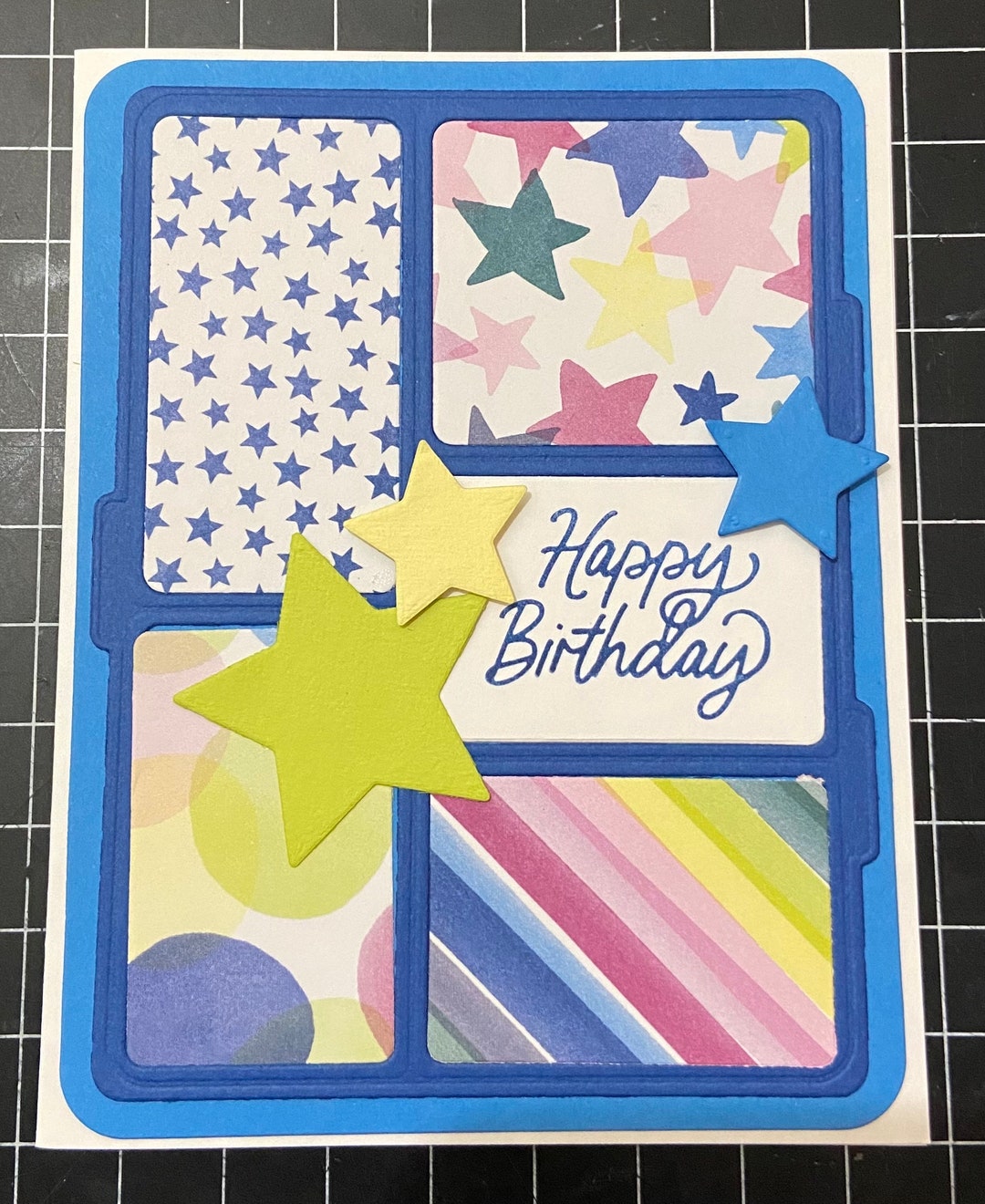 Happy Birthday Stars - Handmade Card - Etsy
