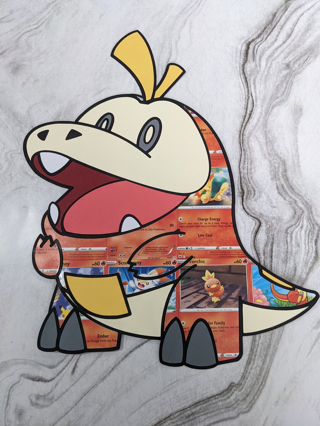 Hand Cut Pokemon Card Pokemon Art - Fuecoco - Etsy