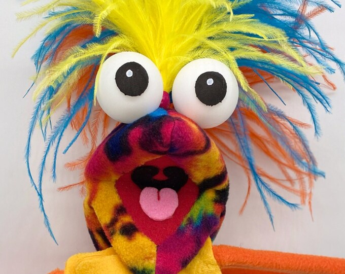 Puppet hand and rod with 3 feather plumes and 2 hand rods. | Etsy