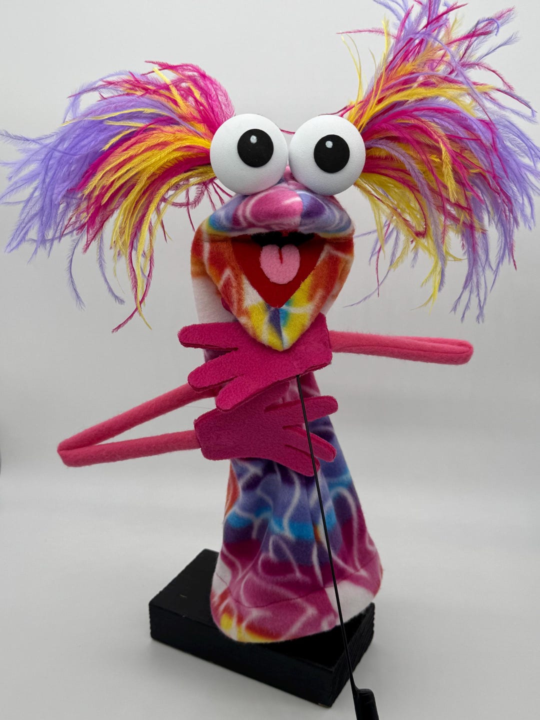 Puppet, Hand and Rod, With 2 Feather Plumes and 1 Hand Rod. Adult Size ...