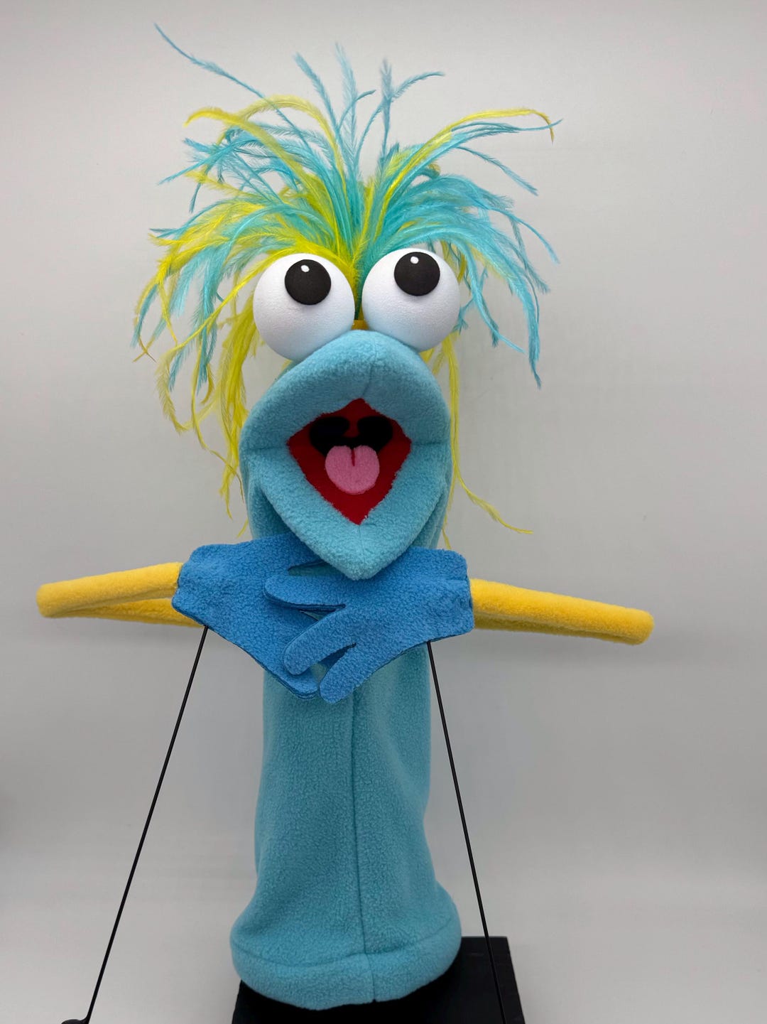 Puppet, Hand and Rod, With 1 Feather Plume and 2 Hand Rods. Adult Size ...