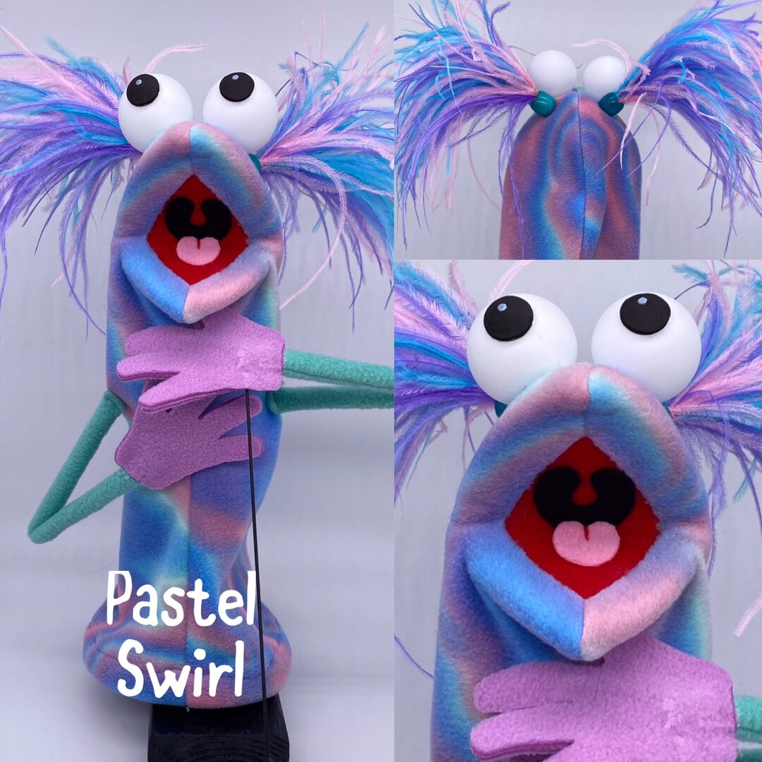 Puppet, Hand and Rod, With 2 Feather Plumes and 1 Hand Rod. Adult Size ...